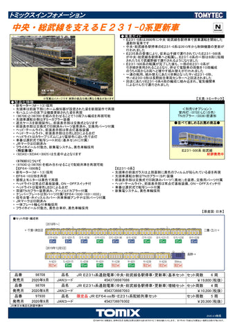 (Pre-Order) TOMIX 98708 - Series E231-0 Chuo/Sobu Local Line (renewed | ModelTrainPlus
